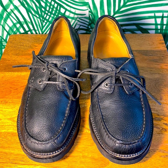 Trask | Shoes | Hs Trask Black Leather Moccasin Loafers Mens M | Poshmark